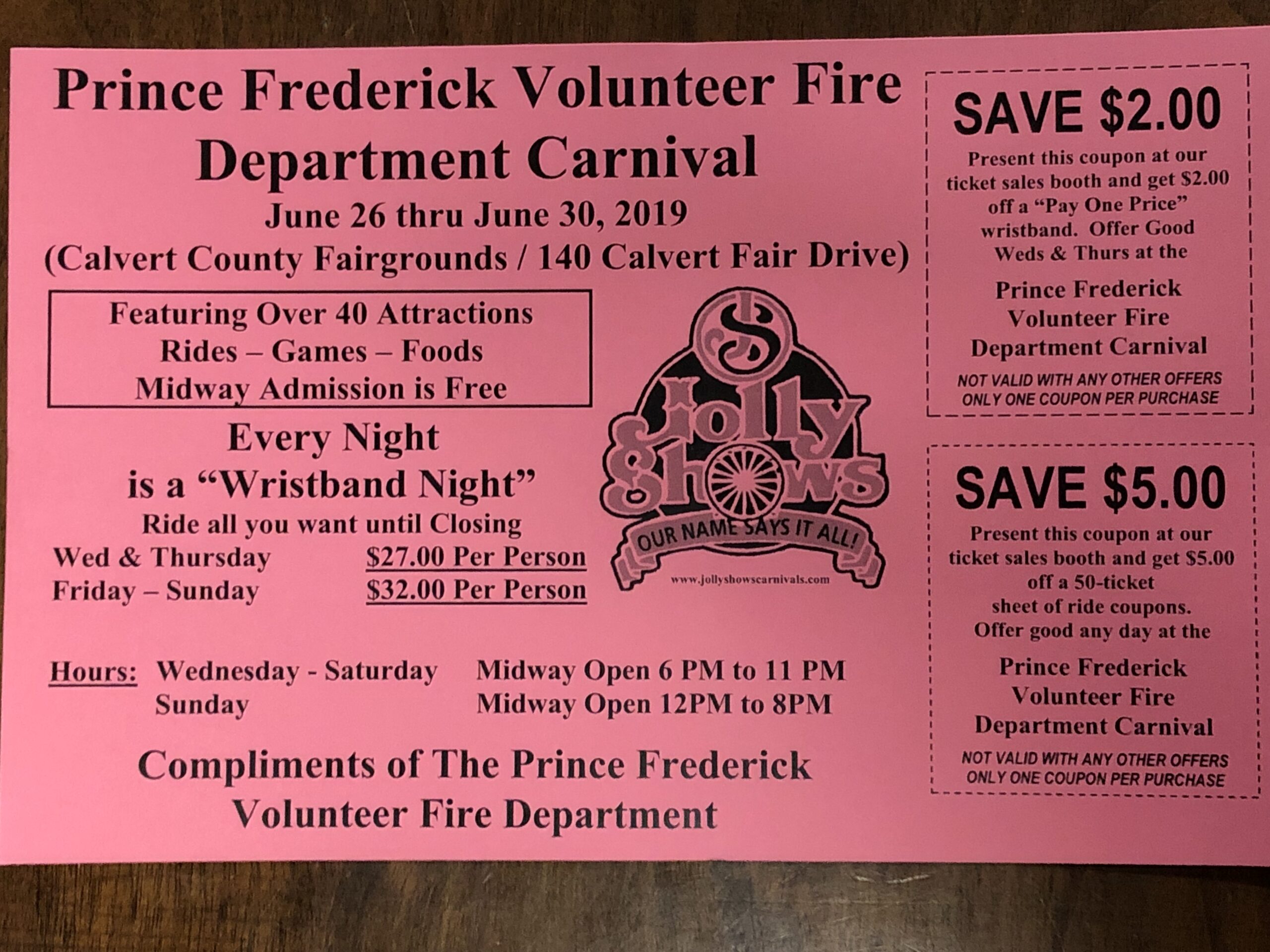 JUNE 2019: Join Us For Our Annual Fireman's Carnival - Prince Frederick ...